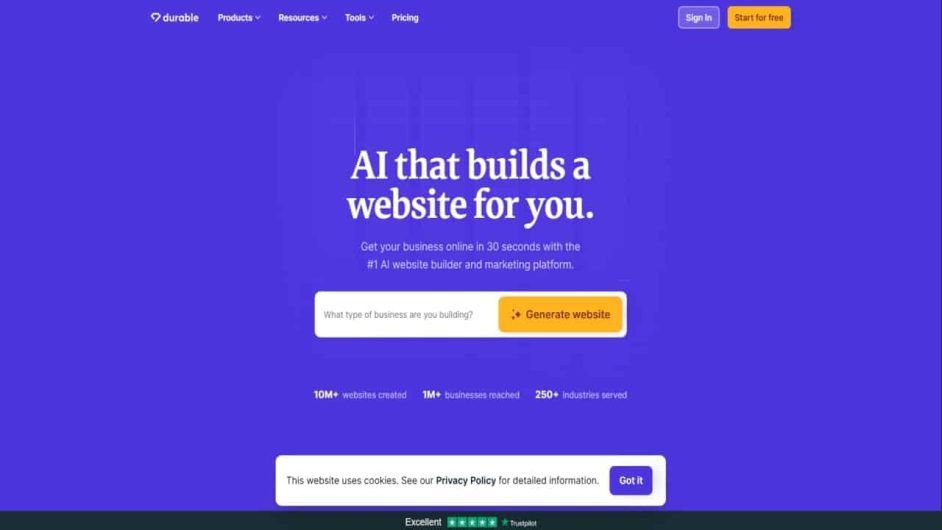 Durable.co AI Review | Features, Pros, Cons & Pricing
